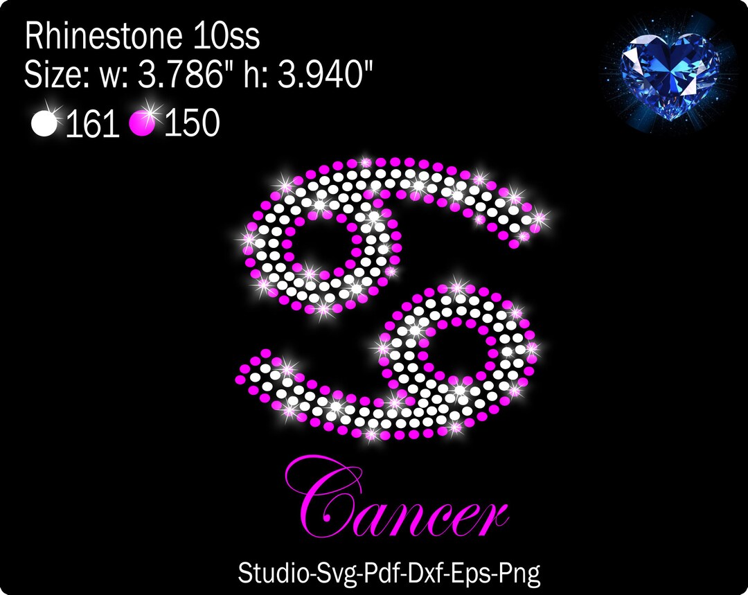 Cancer Rhinestone, Cancer Svg, Cancer Template, Rhinestone Svg ...