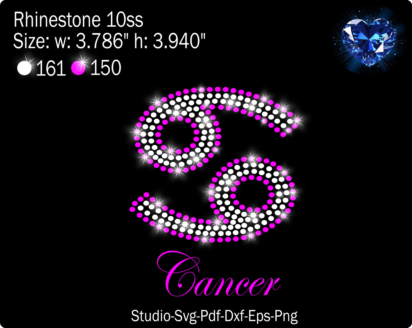 Cancer Rhinestone, Cancer Svg, Cancer Template, Rhinestone Svg ...