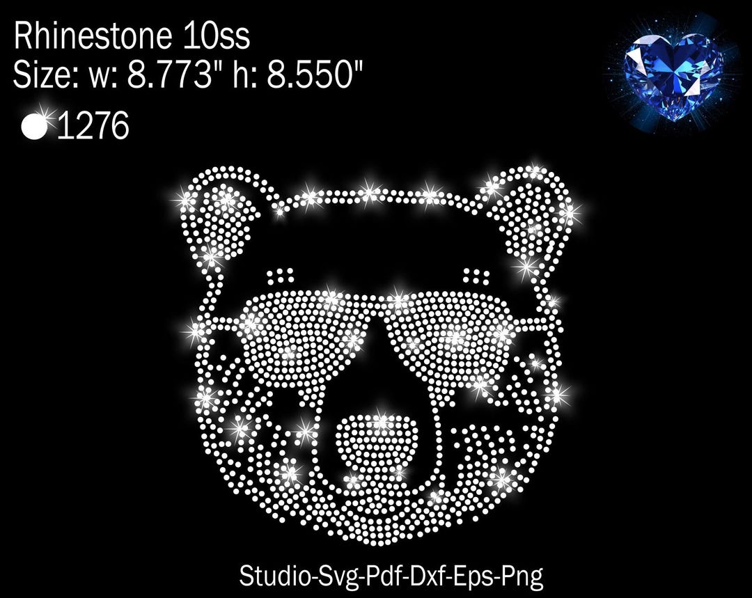 Bear Rhinestone, Bear Svg, Bear Template, Bear, Rhinestone Svg ...