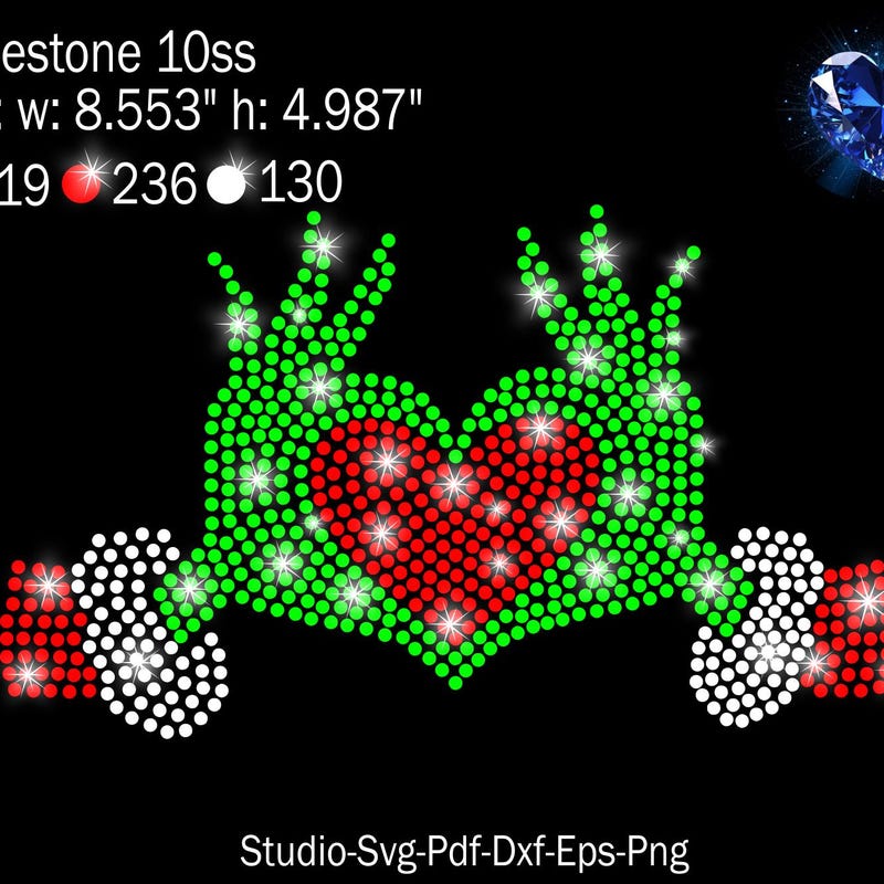 Grinch Rhinestone Hand - Etsy