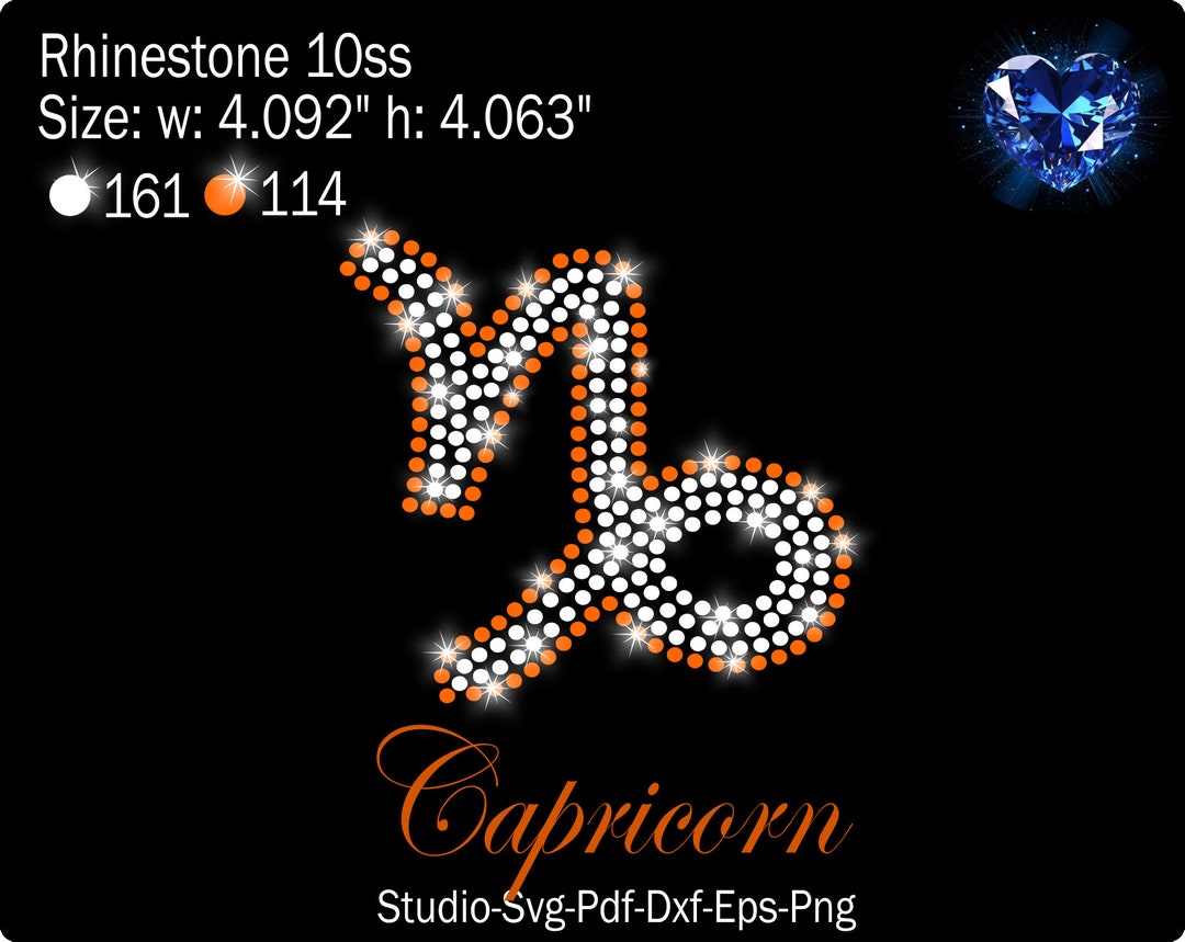 Capricorn Rhinestone, Capricorn Svg, Capricorn Template, Rhinestone Svg ...