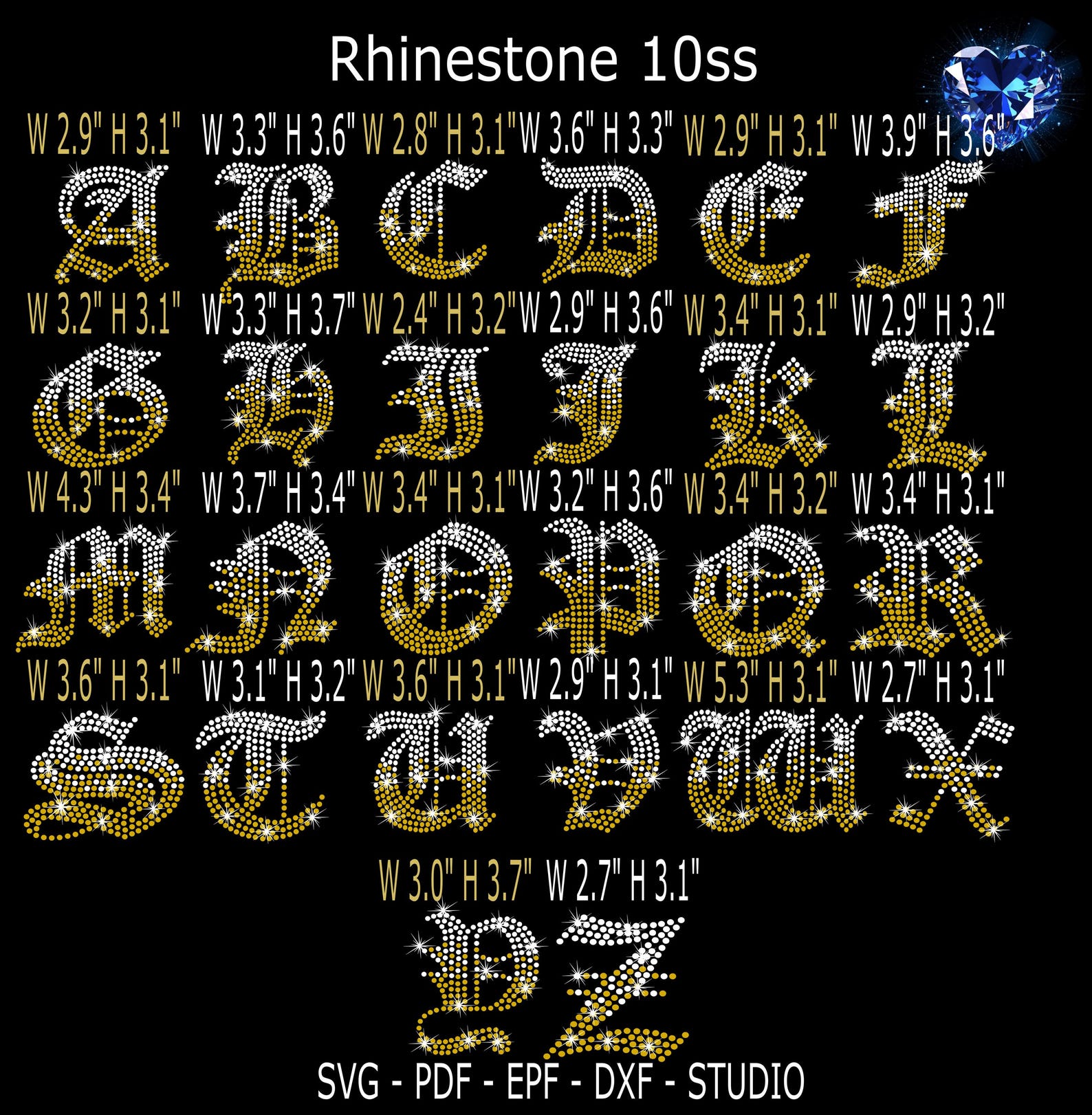 Bundle Medieval Rhinestone, Degraded Alphabet Rhinestone, Alphabet Svg ...