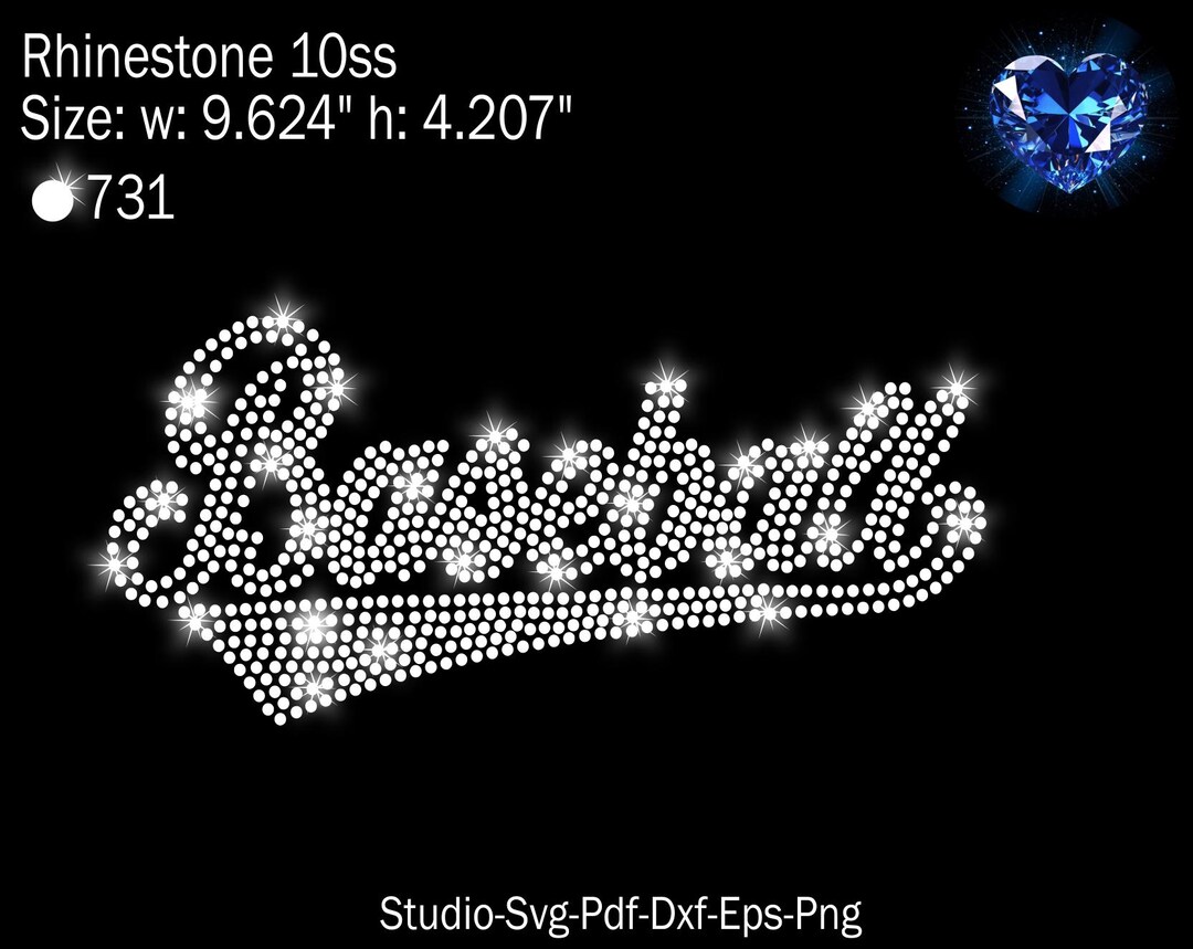 Baseball Rhinestone, Baseball Template, Baseball Svg, Rhinestone ...
