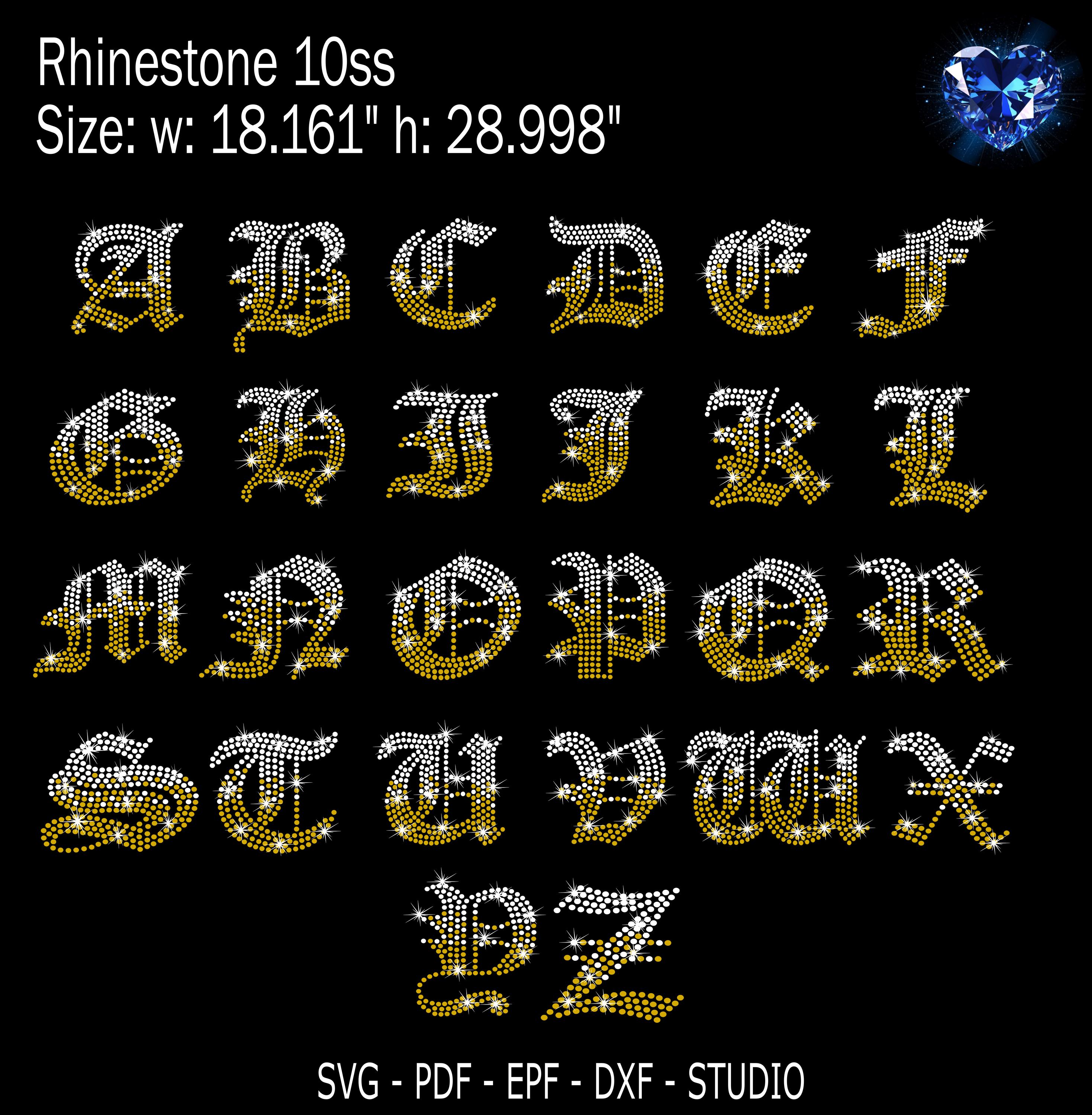 Bundle Medieval Rhinestone, Degraded Alphabet Rhinestone, Alphabet Svg ...