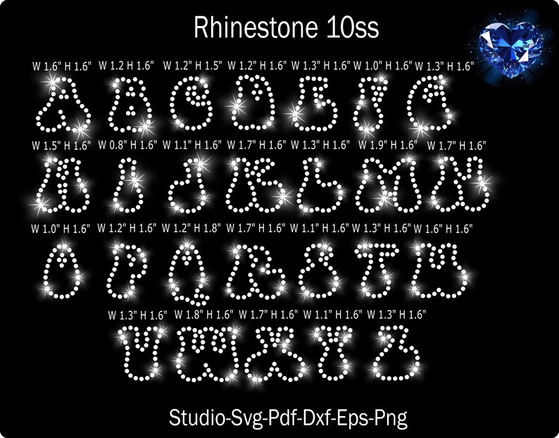 Bundle Alphabet Rhinestone, Retro Rhinestone, Retro Svg, Alphabet Svg ...