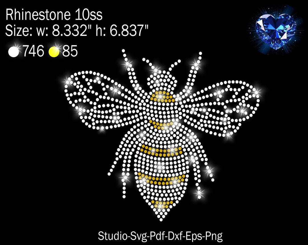 Bee Rhinestone, Bee Svg, Bee Template, Rhinestone, Rhinestone Svg ...