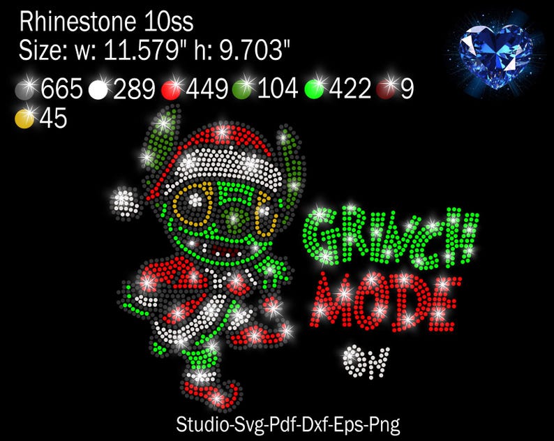 Green Christmas Rhinestone 10ss, Christmas Rhinestone, Rhinestone Svg ...