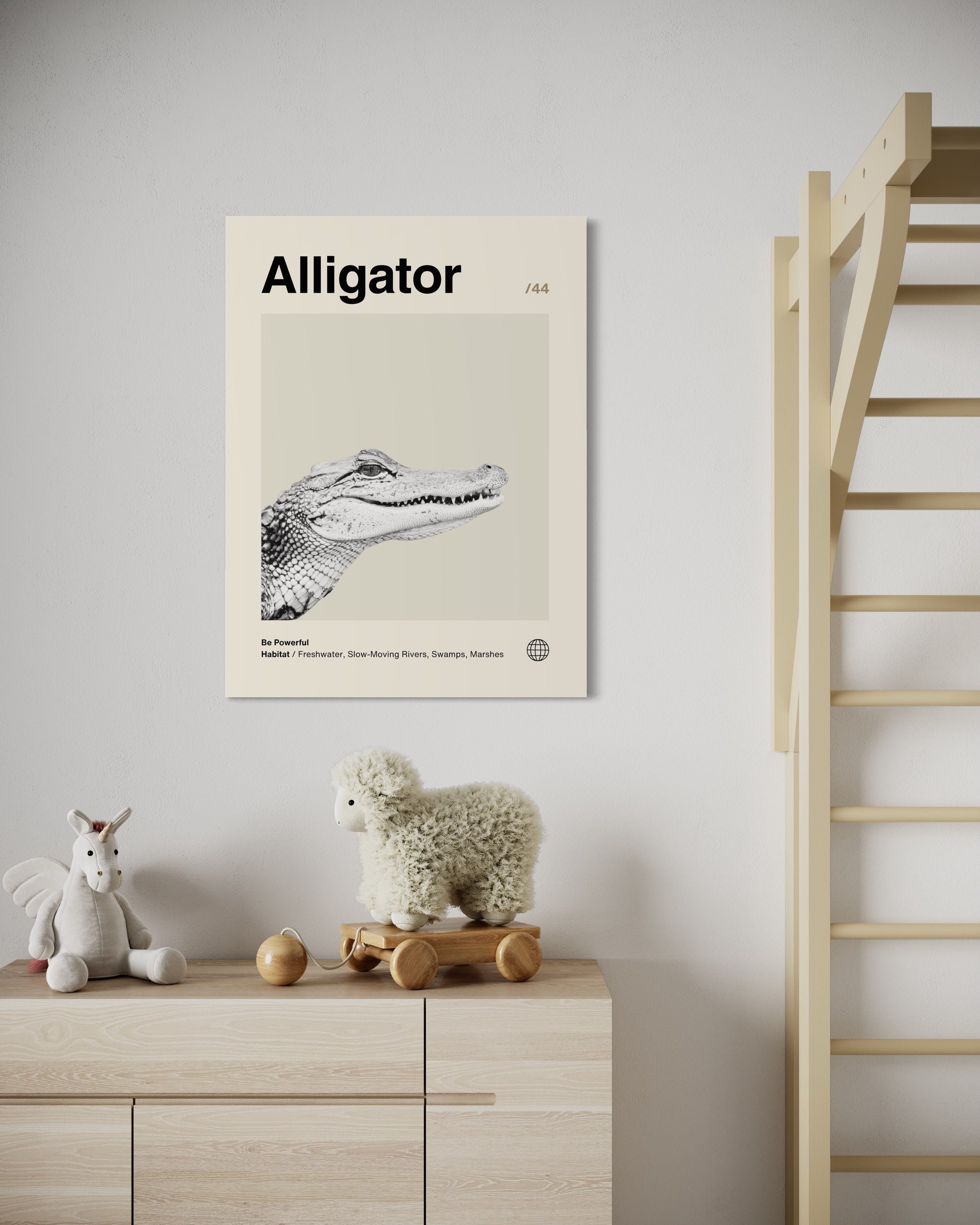 Alligator Poster, Minimalist, Helvetica, Mid-century Modern, Alligator ...