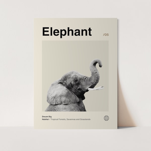 Elephant Poster - Etsy