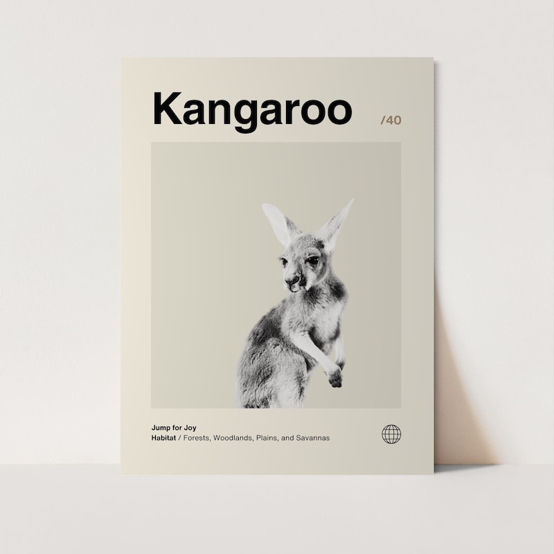 Kangaroo Print - Etsy Australia