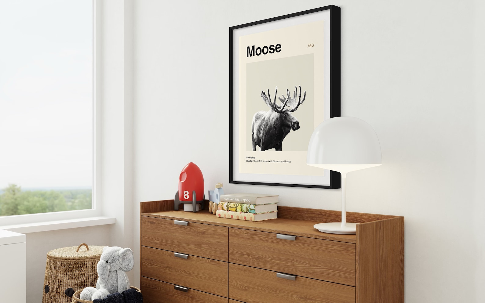 Moose Poster, Minimalist, Helvetica, Mid-century Modern, Moose Print ...