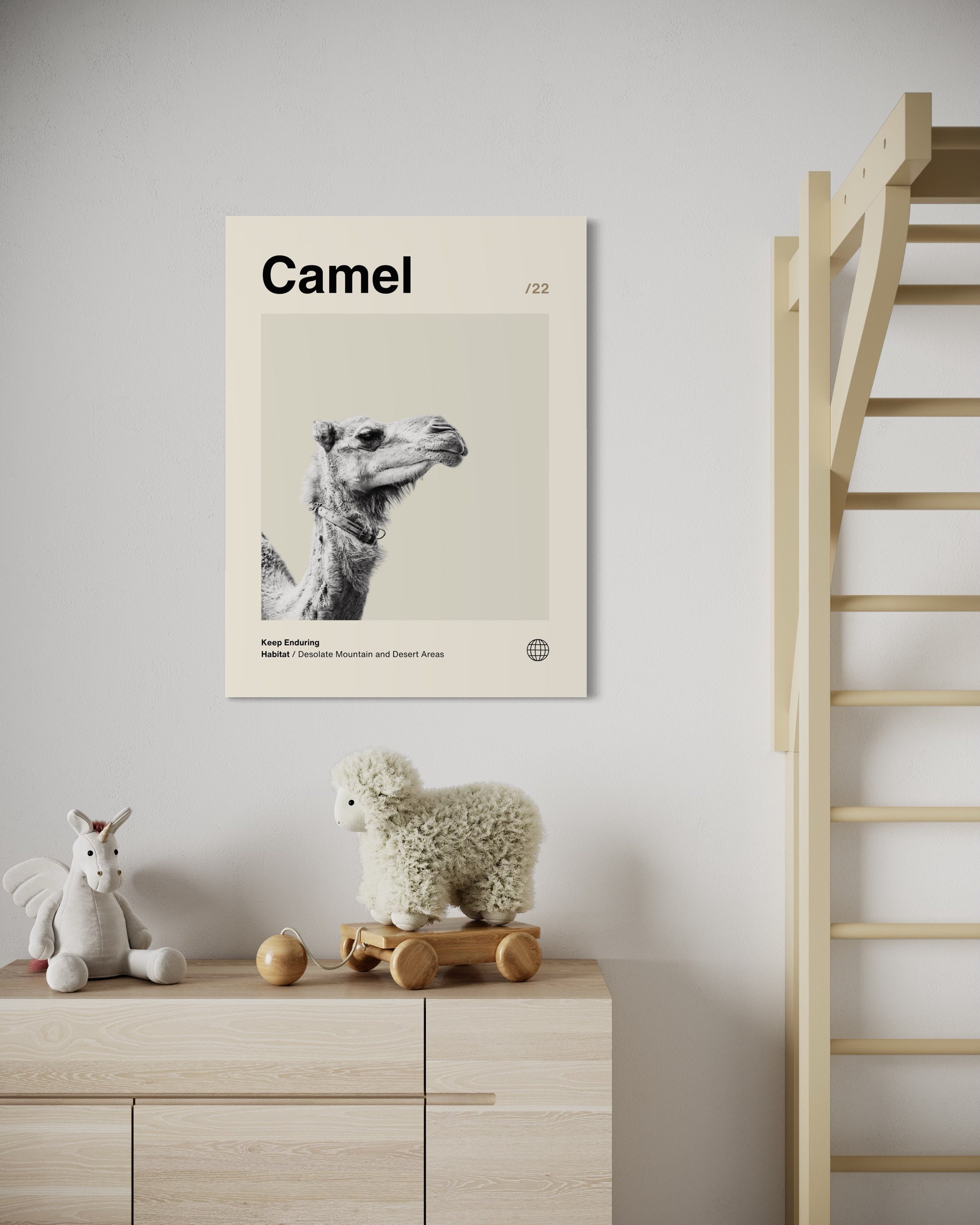 Camel Poster, Minimalist, Helvetica, Mid-century Modern, Camel Print ...