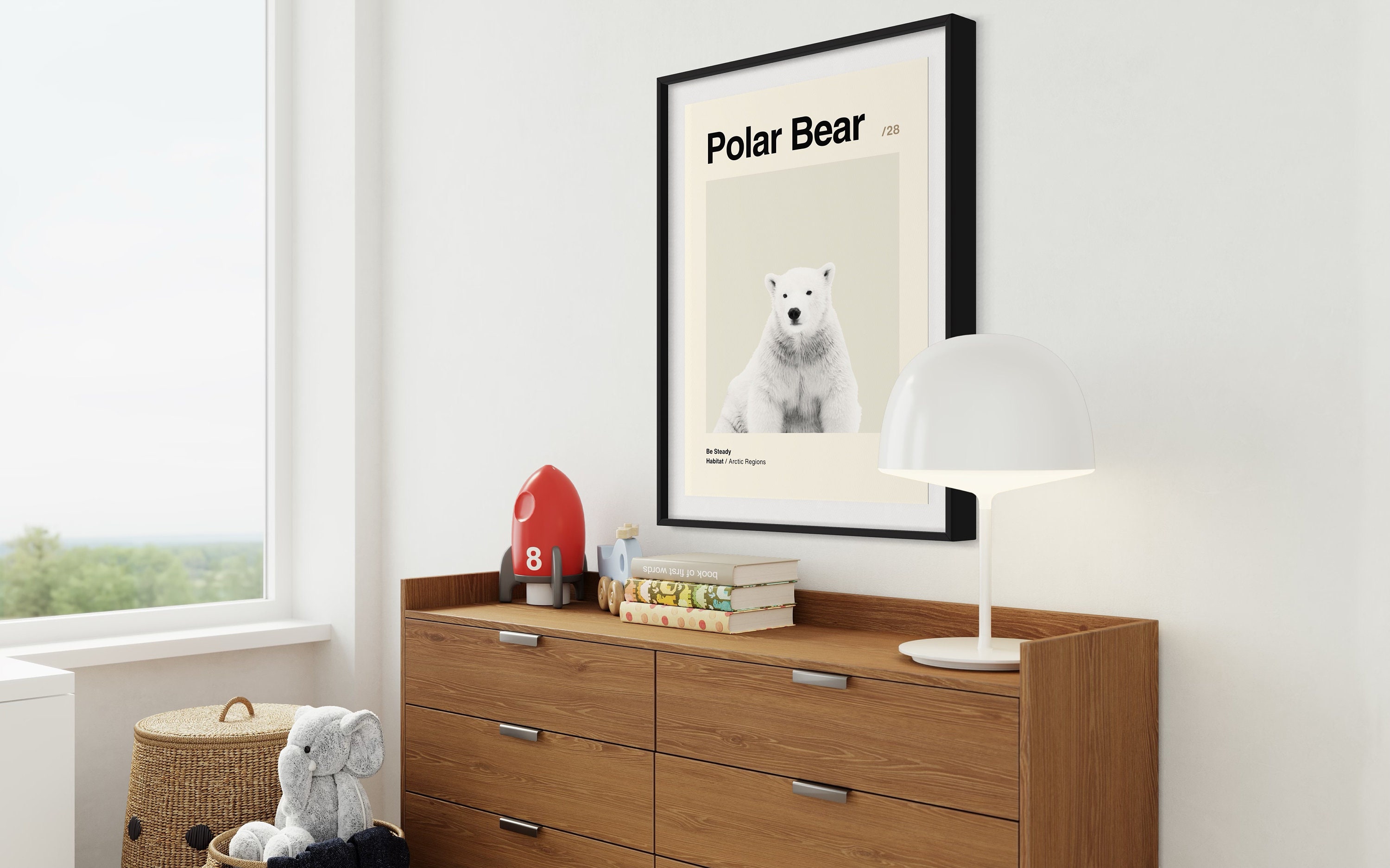 Polar Bear Poster, Minimalist, Helvetica, Mid-century Modern, Polar ...