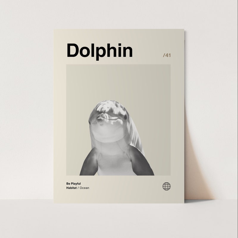Dolphin Minimalist Art - Etsy