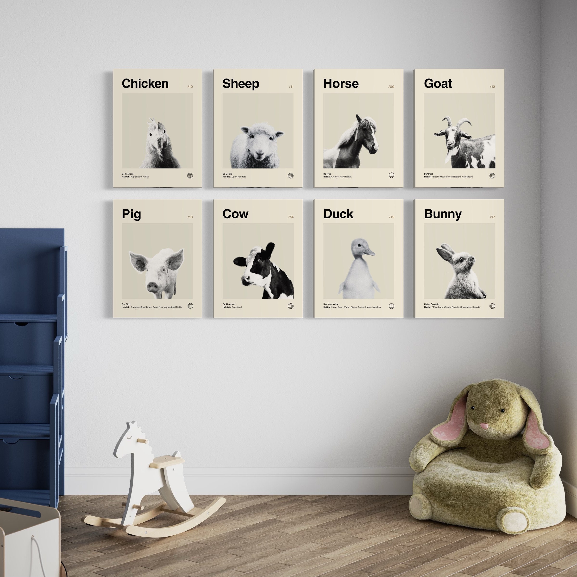 Farm Bundle Poster, Farm Animals Poster, Farm Animal Prints, Farm ...