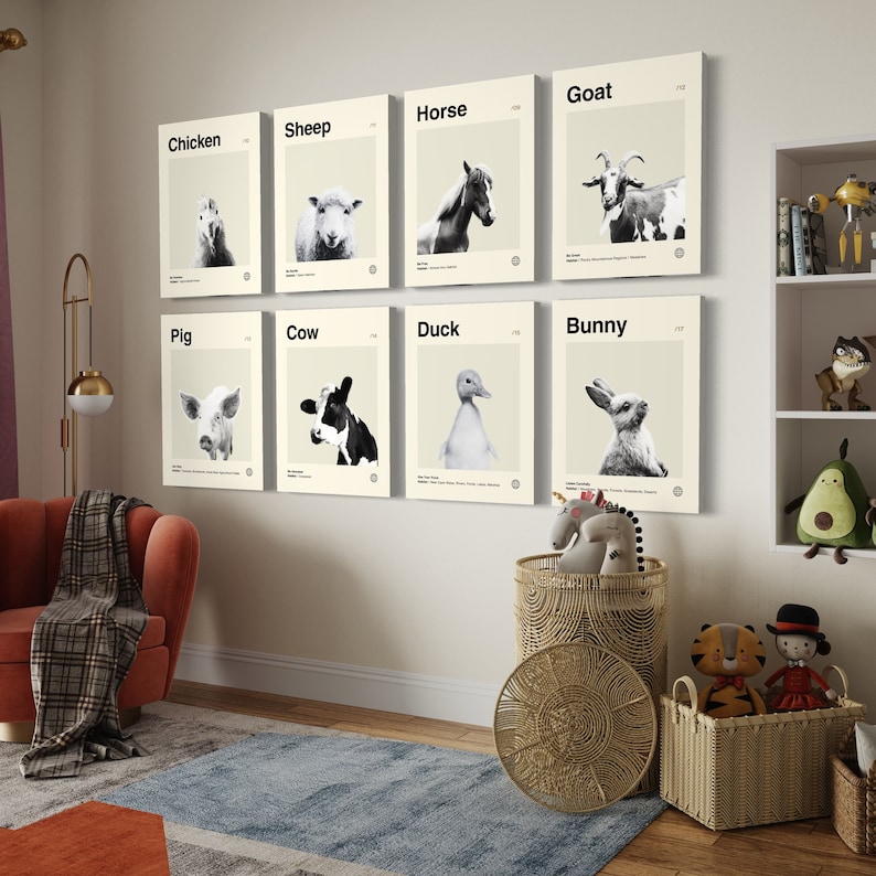 Farm Bundle Poster, Farm Animals Poster, Farm Animal Prints, Farm ...