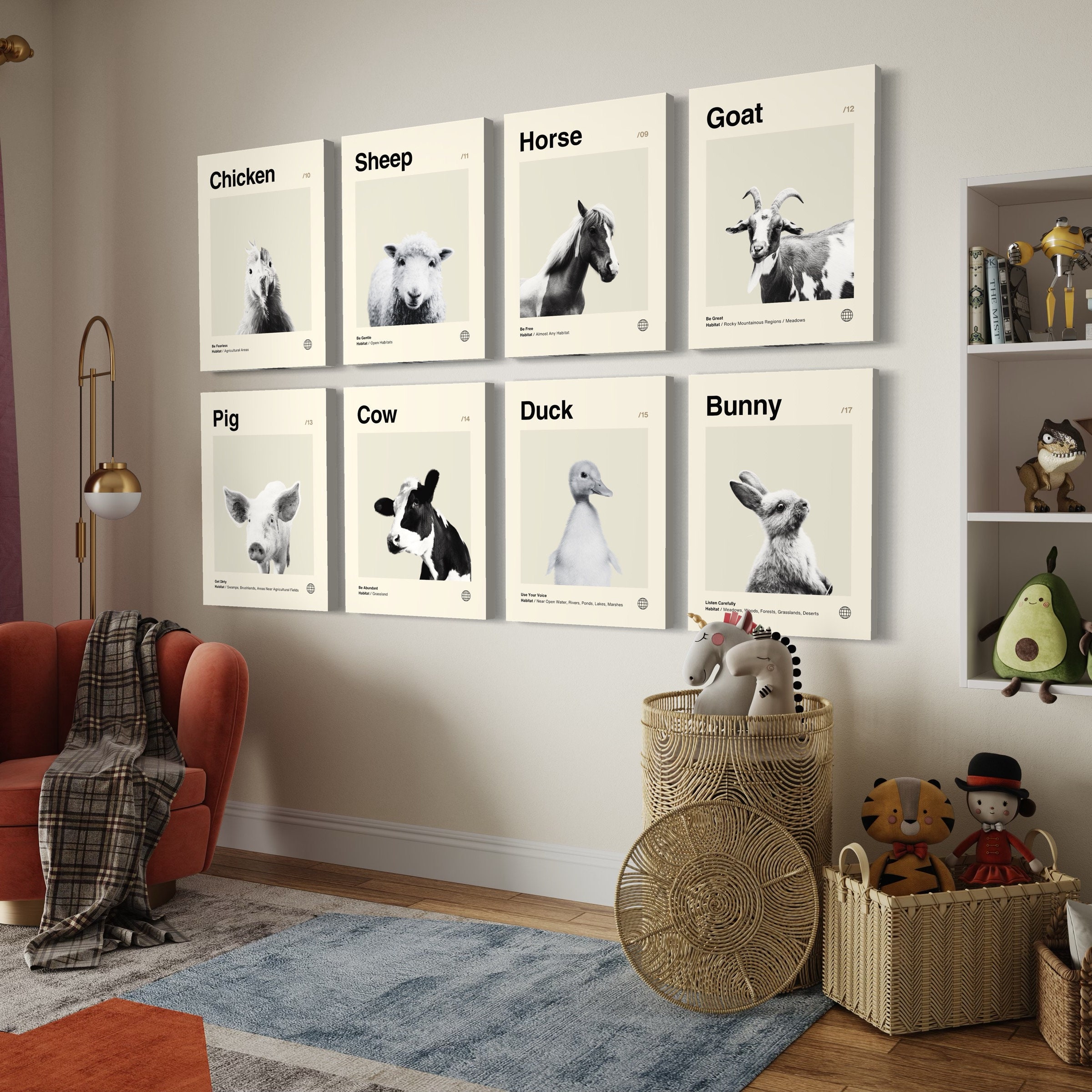 Farm Bundle Poster, Farm Animals Poster, Farm Animal Prints, Farm ...