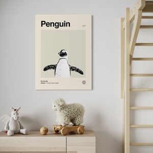 Penguin Poster, Minimalist, Helvetica, Mid-century Modern, Penguin ...