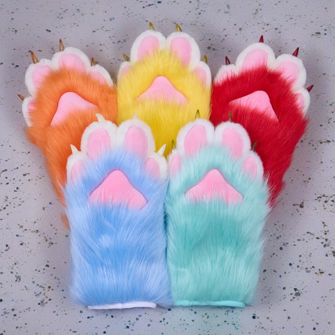 23 Colors 4-finger Claws, Fursuit Claw Gloves, Wearable Furry Cat Claws ...