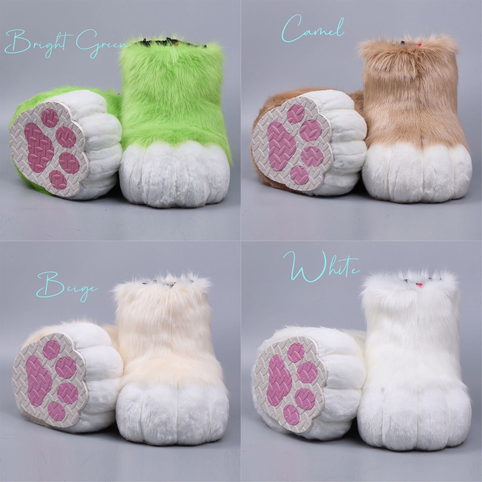 23 Colors Fursuit Paws Costumes Props, Soft Paws, Fur Shoes, Cosplay ...