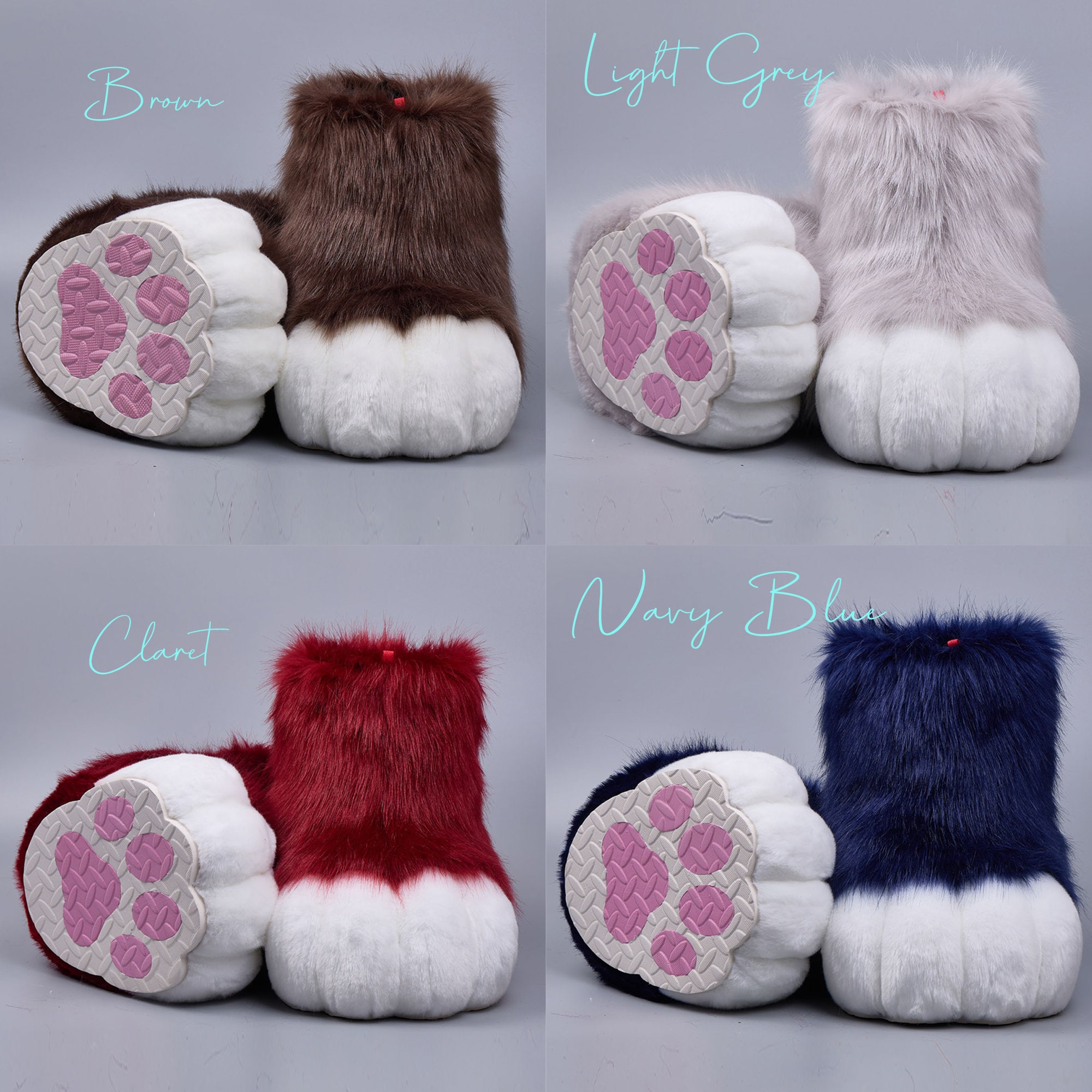 23 Colors Fursuit Paws Costumes Props, Soft Paws, Fur Shoes, Cosplay ...