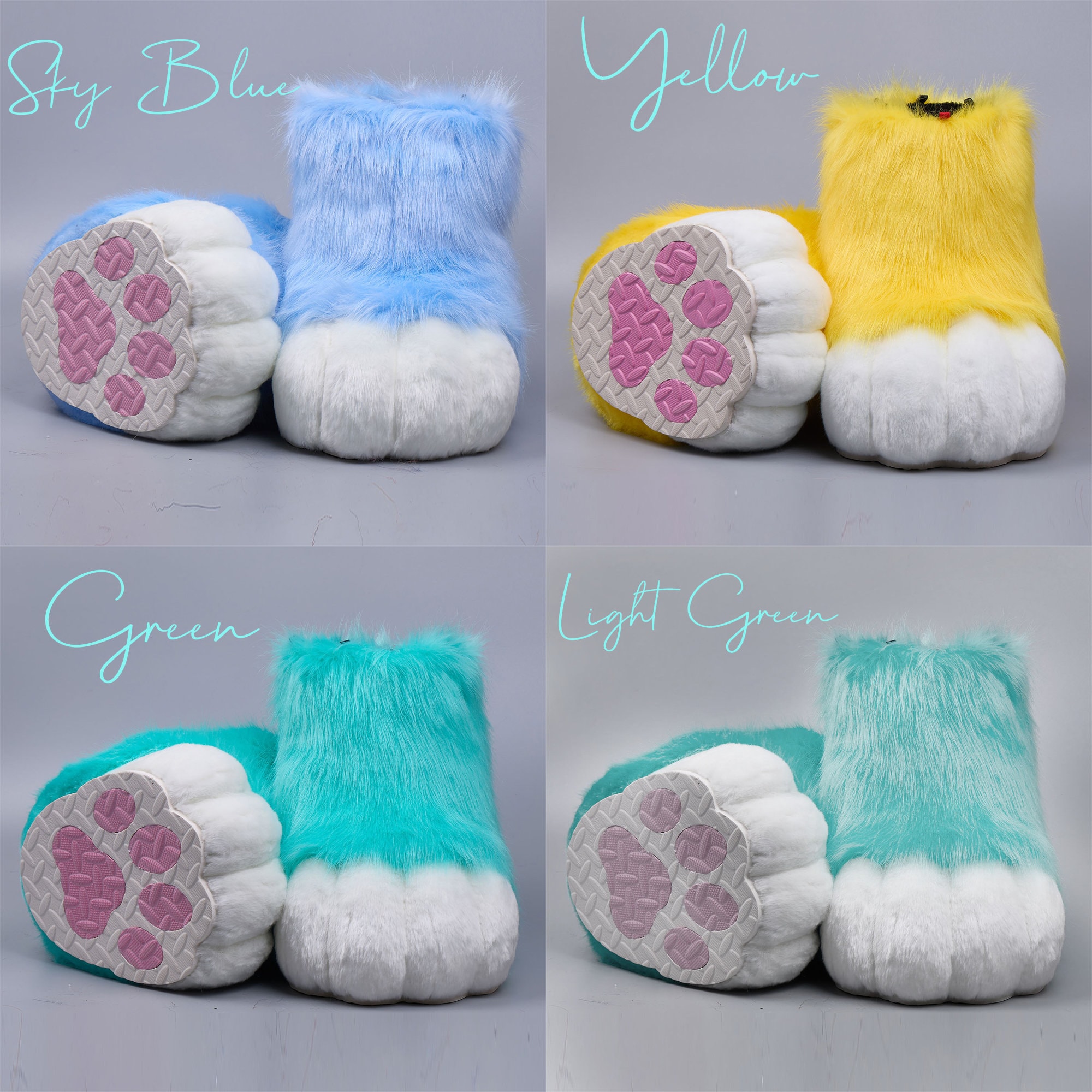 23 Colors Fursuit Paws Costumes Props, Soft Paws, Fur Shoes, Cosplay ...