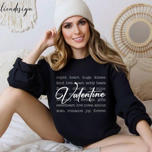 Valentine's Day Sweatshirt, Valentines Day Words, Valentines Day Gift, Heart Sweater, Be Mine ...