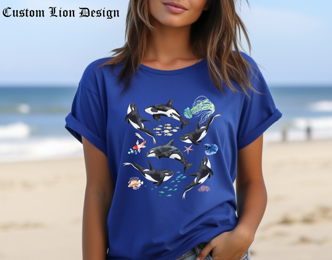 Orca Shirt, Killer Whale Shirt, Water Color Sea Animal Tshirt, Under ...