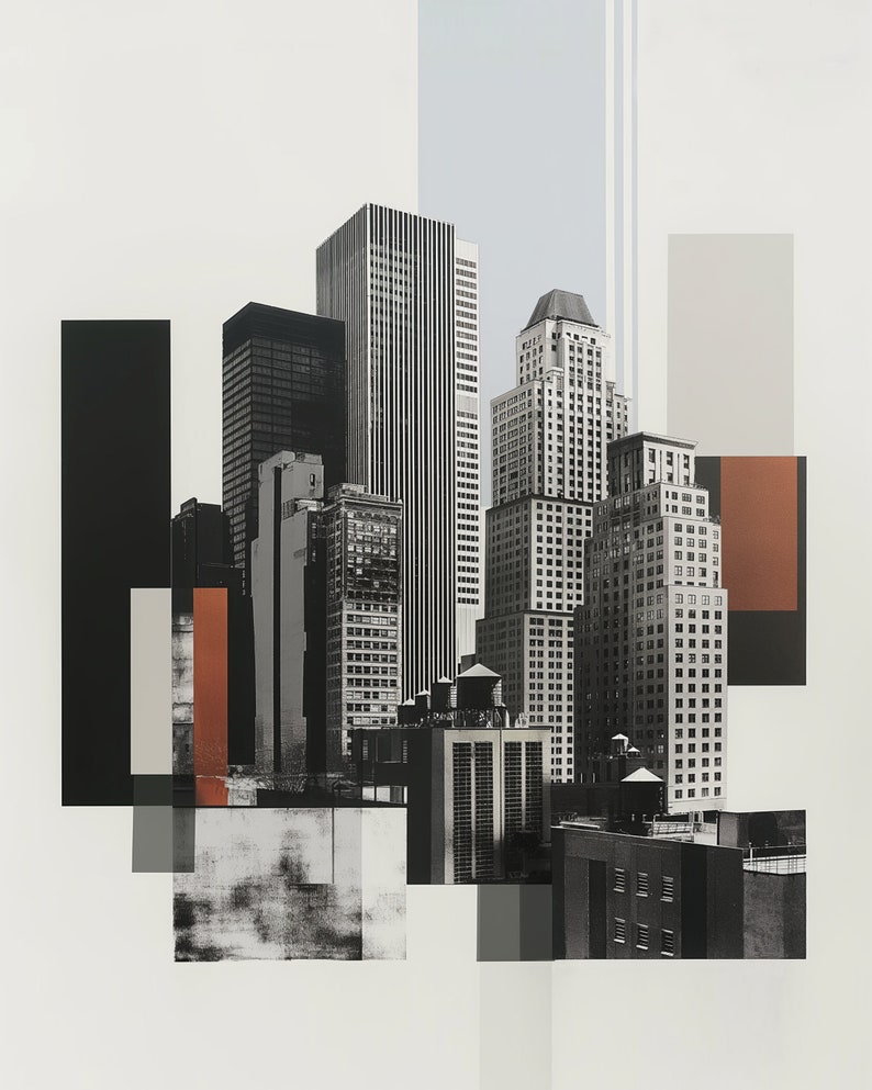 Abstract Cityscape Digital Art - Modern Urban Wall Art Print ...