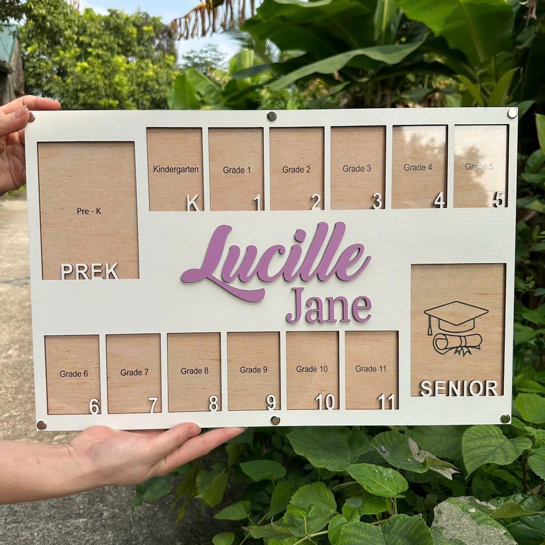 School Years Photo Frame, Pre K to Graduation School Photo Frame Custom ...