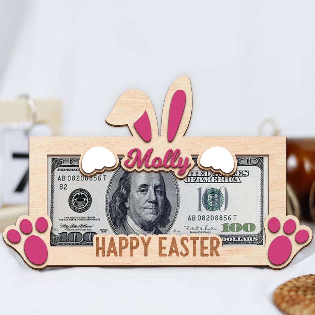 Easter Bunny Money Holder Custom, Easter Money Holder Gift, Easter ...