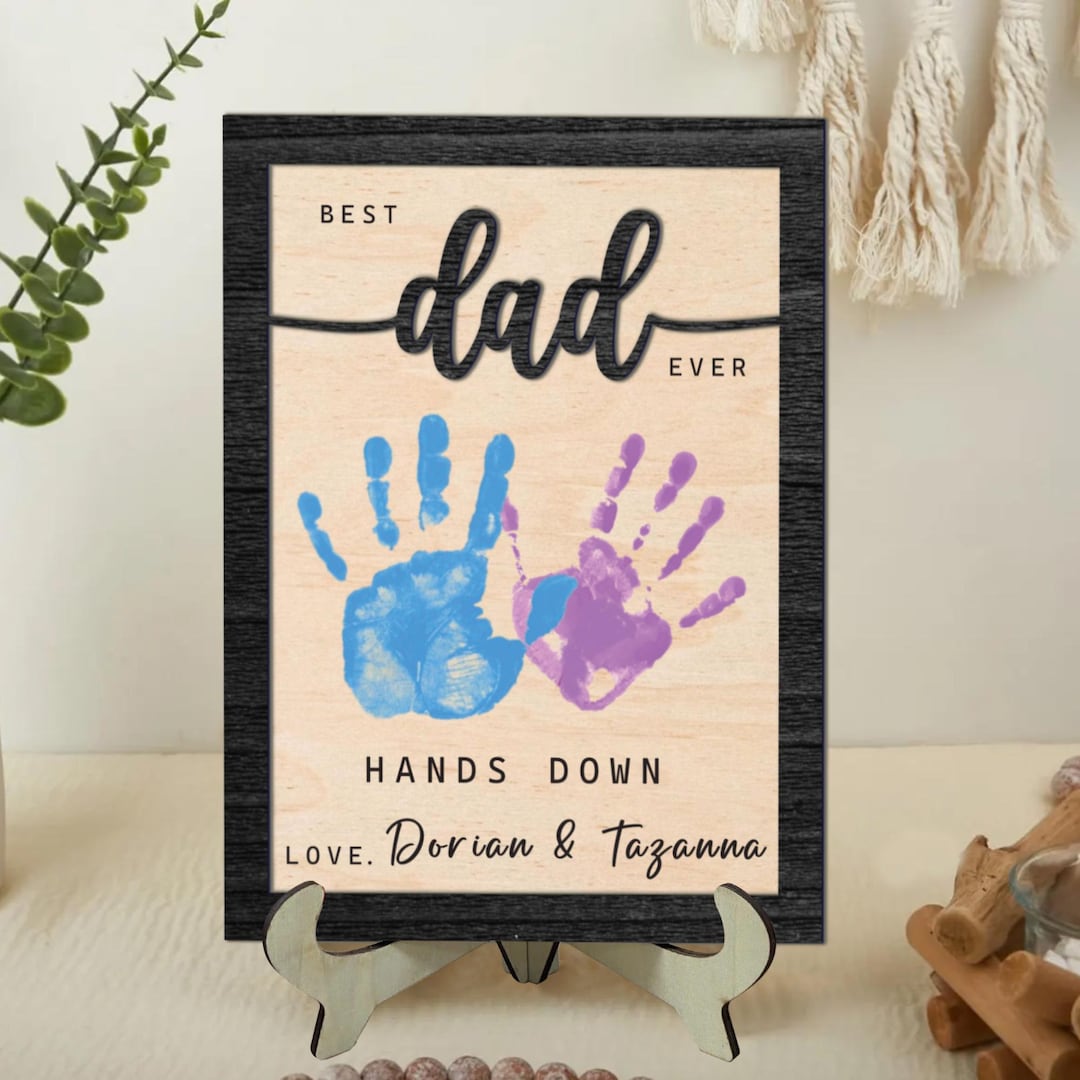 Gift For Dad From Son Best Dad Handprint Art Printable Best Dad Hands ...