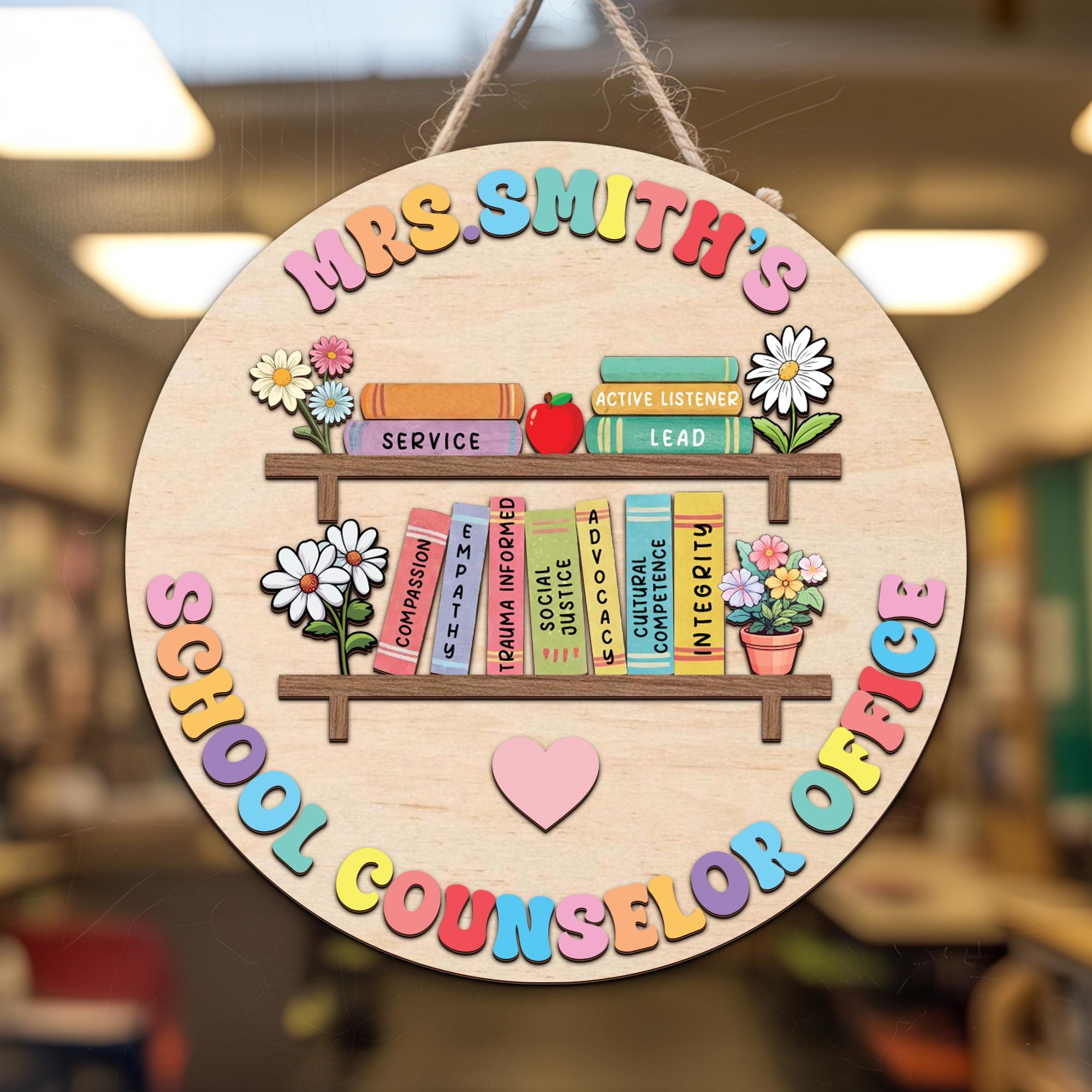 Personalized School Counselor 3d Wooden Name Sign, School Psychologists ...