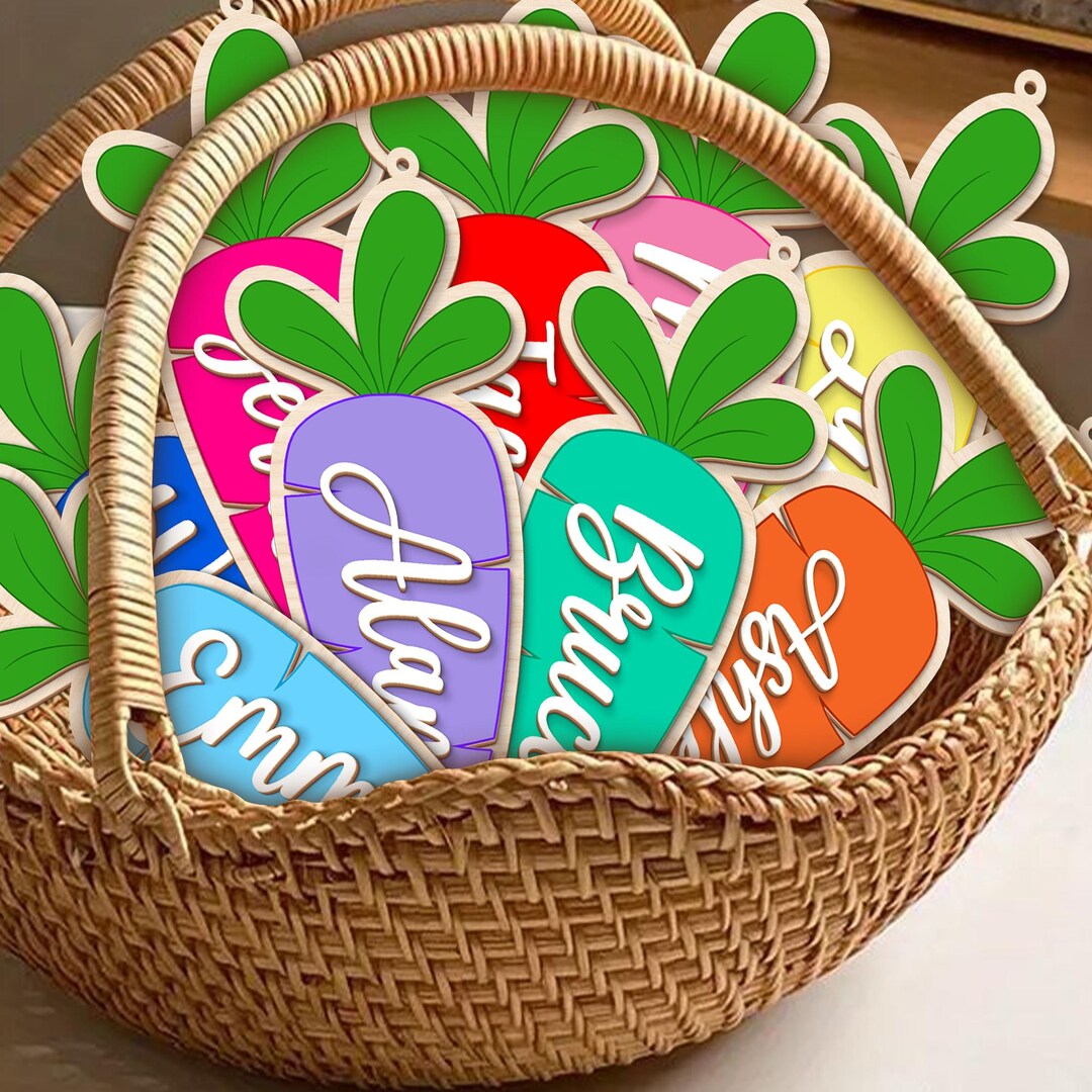 Custom Carrot Easter Basket Name Tag, Custom Carrot Easter Basket Tag ...