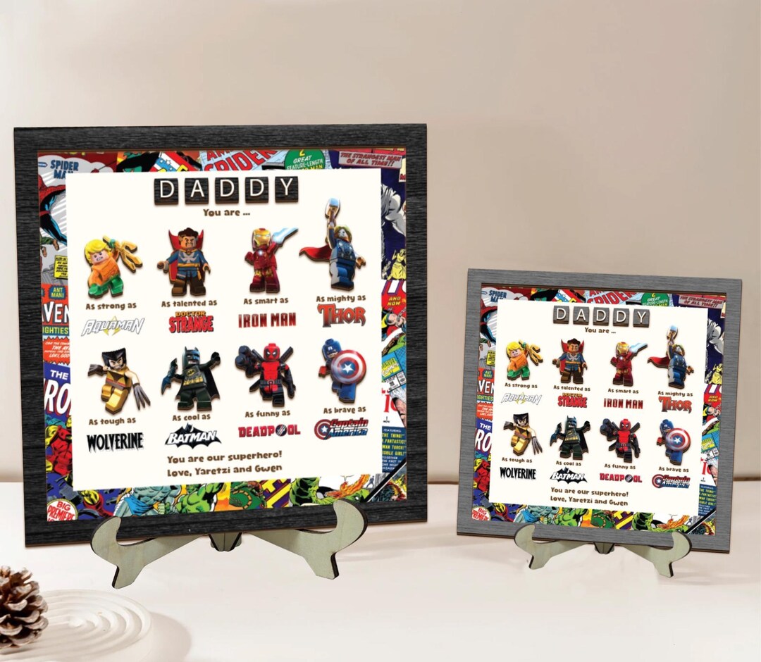 Custom Dad You Are My Superhero Sign, Superhero Dad Frame, Daddy ...