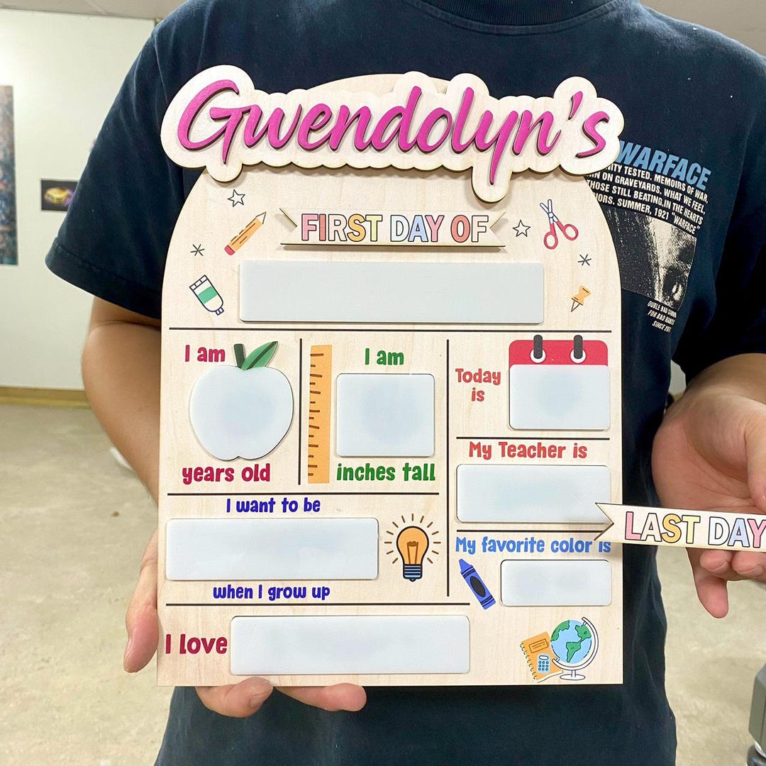 Custom First Day of School Sign, Personalized Back to School Sign for ...