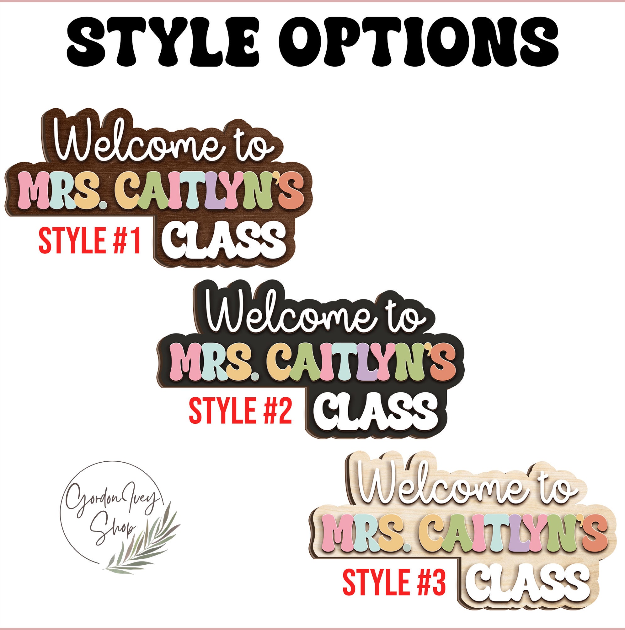 Personalised Teacher Name Doorframe Corner Sign, Door Sign for ...