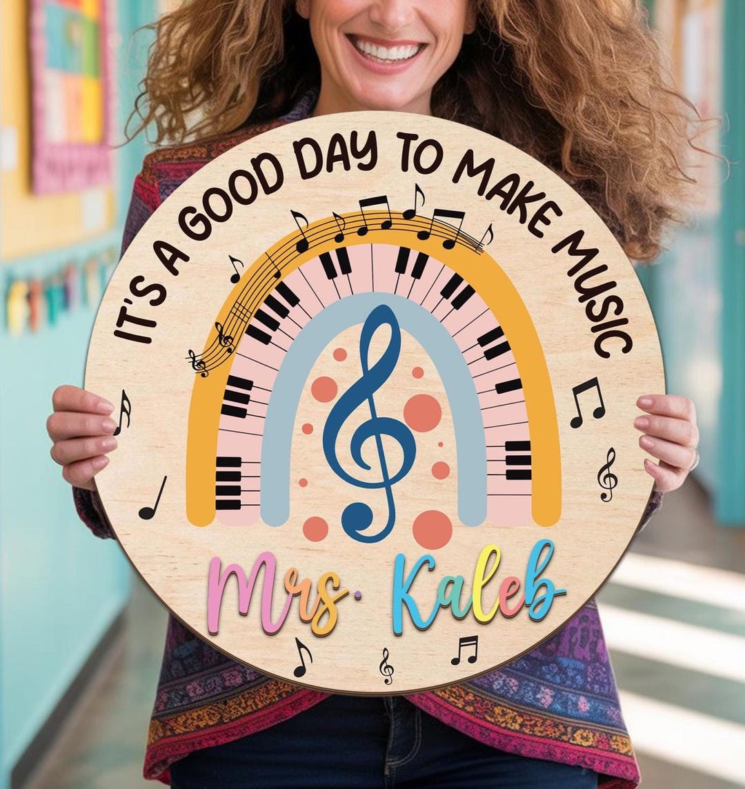 Custom Music Teacher 3D Door Sign, Music Classroom Door Sign, Teacher ...
