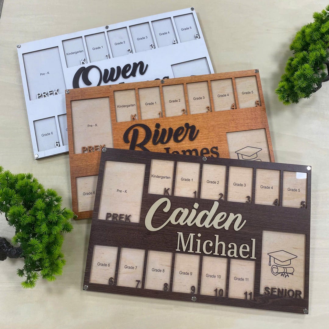 Custom Pre K to Graduation School Photo Frame, Grade School Picture ...