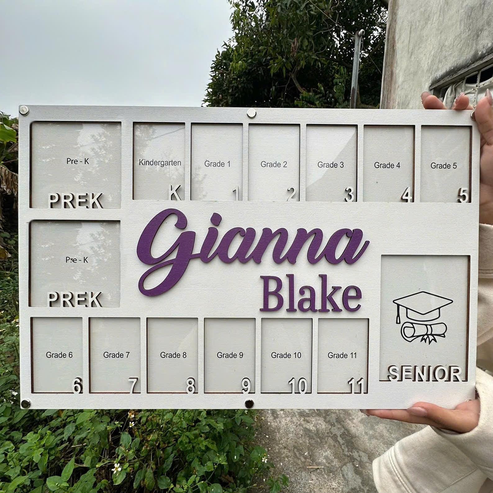 Pre K to Graduation School Photo Frame, Custom School Years Photo Frame ...