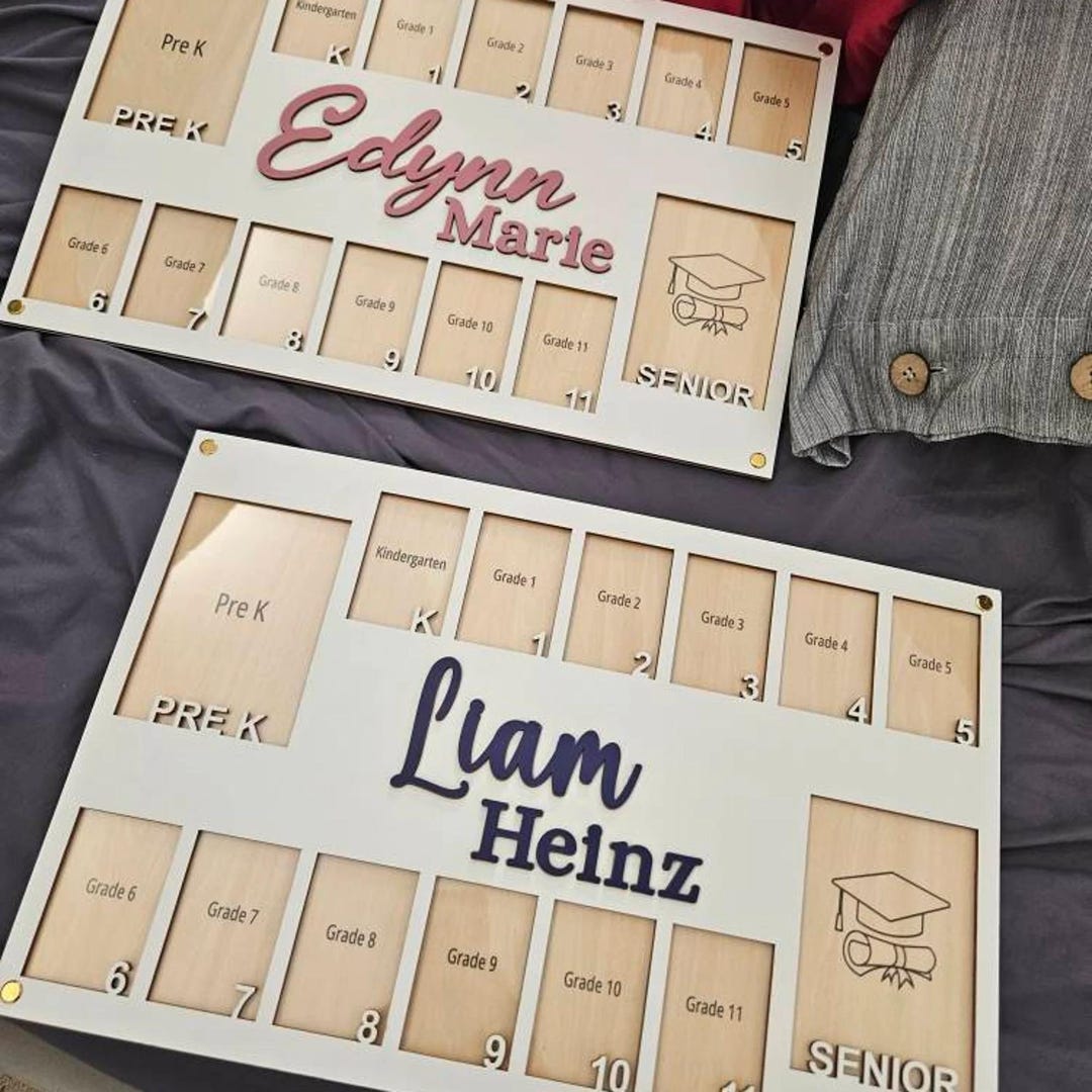 Custom Pre K to Graduation School Photo Frame, Grade School Picture ...