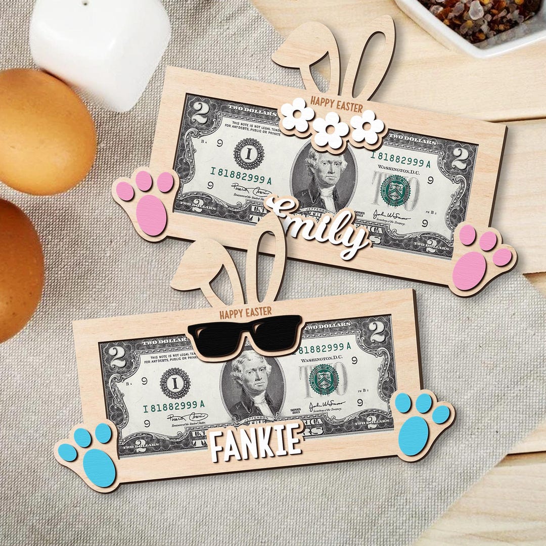 Custom Easter Bunny Money Holder, Easter Money Holder Gift, Bunny Money ...