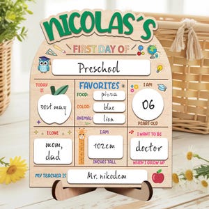 Personalized First and Last Day of School Sign, Back to School Sign for ...