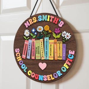 Personalized School Counselor Office Door Sign, Custom School Counselor ...