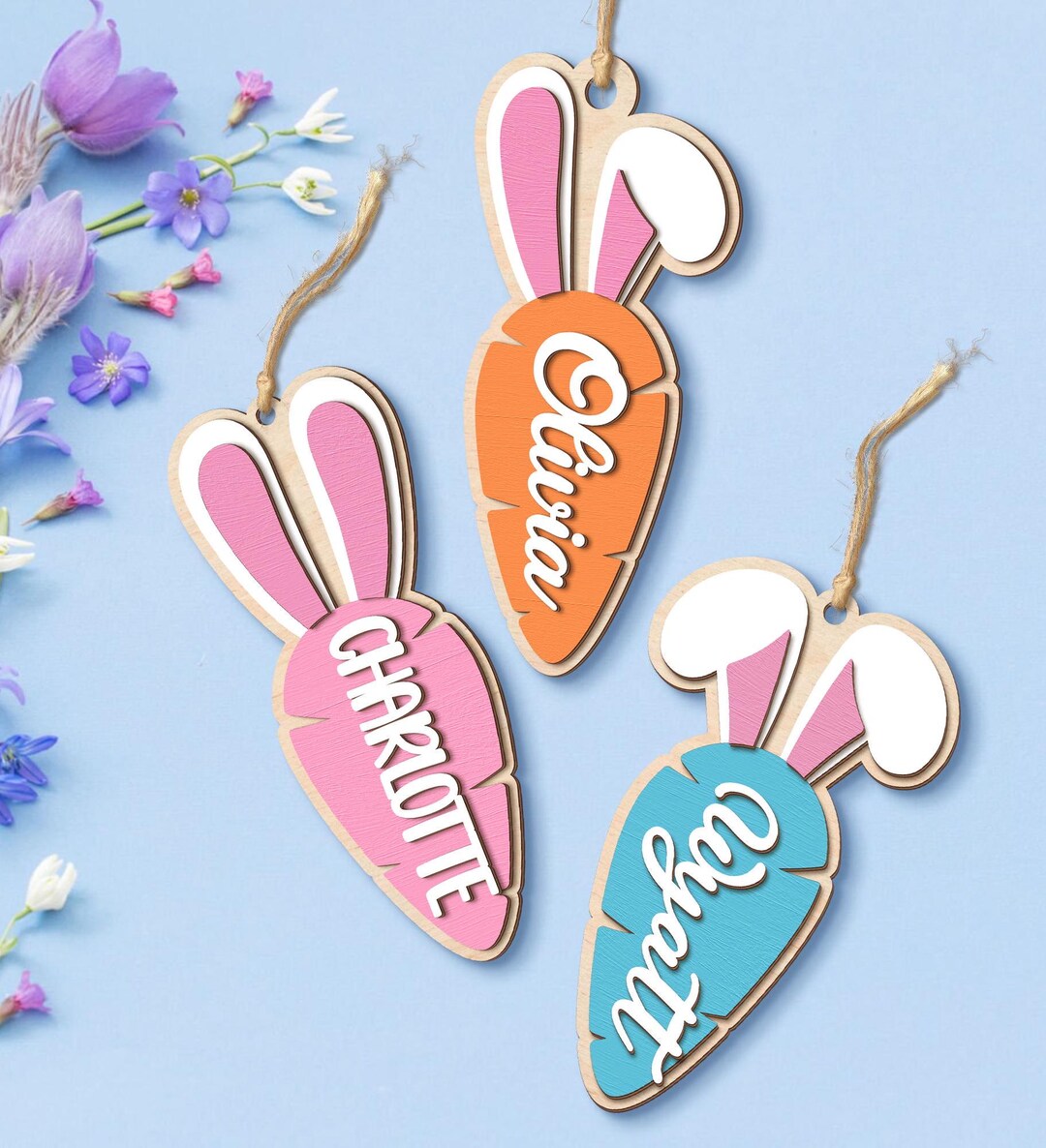 Customize Carrot Easter Basket Name Tags, Custom Carrot Easter Basket ...