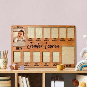 Personalized Newborn to One Year Photo Frame, Baby First Year Photo ...
