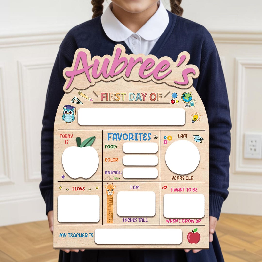 Personalized First and Last Day of School Sign, Back to School Sign for ...