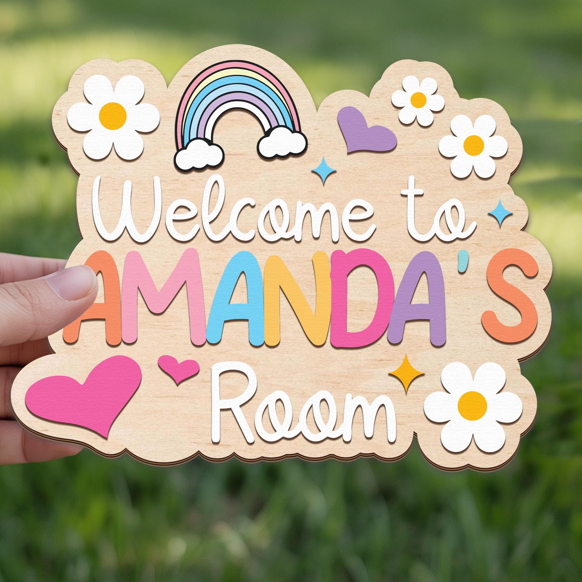 Personalized Girl Room Sign, Custom Kids Bedroom Sign With Name ...