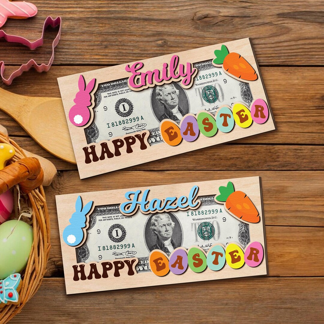 Custom Easter Money Holder Kids Gift, Custom Easter Bunny Money Holder ...