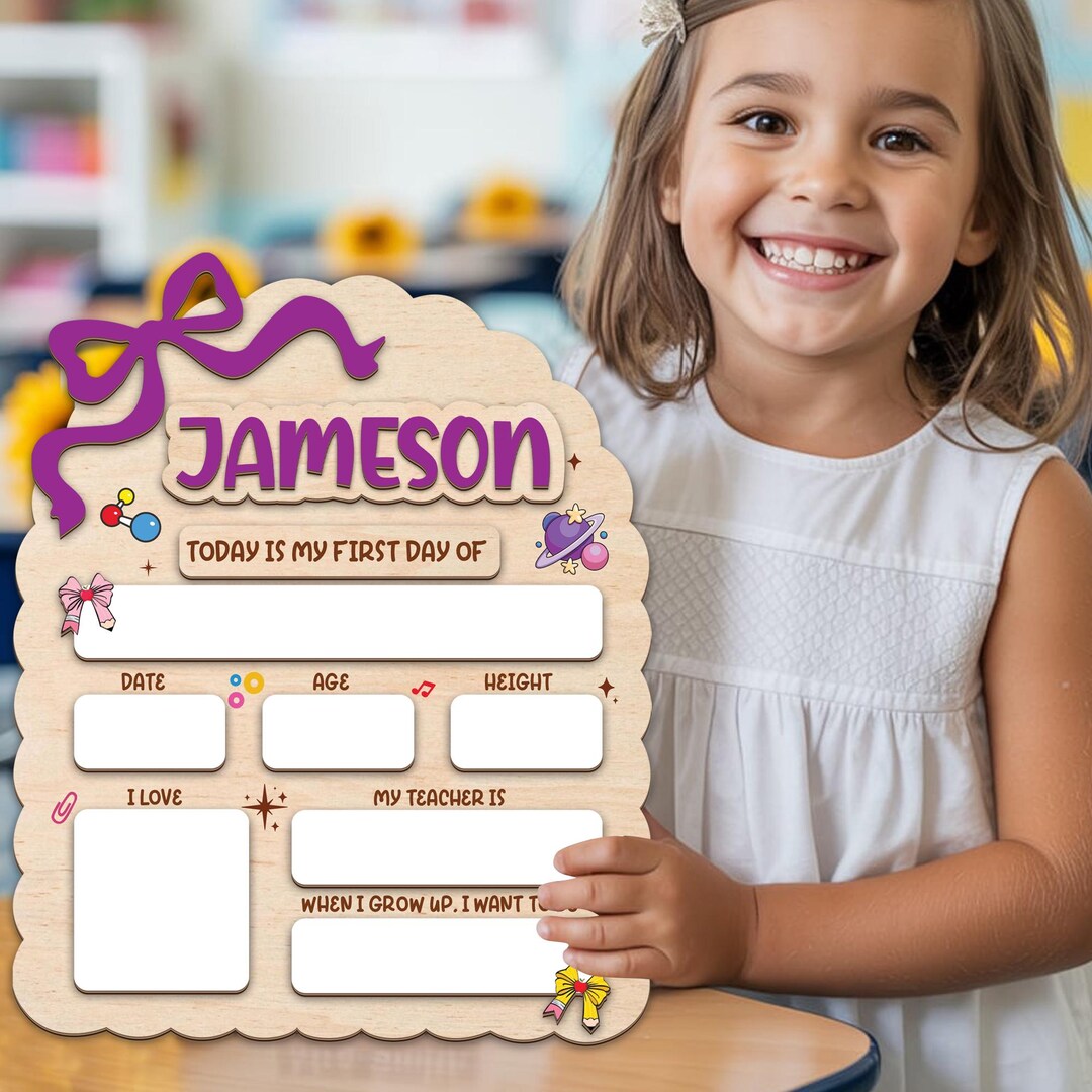 Personalized First Day of School Sign, First & Last Day of School, Back ...